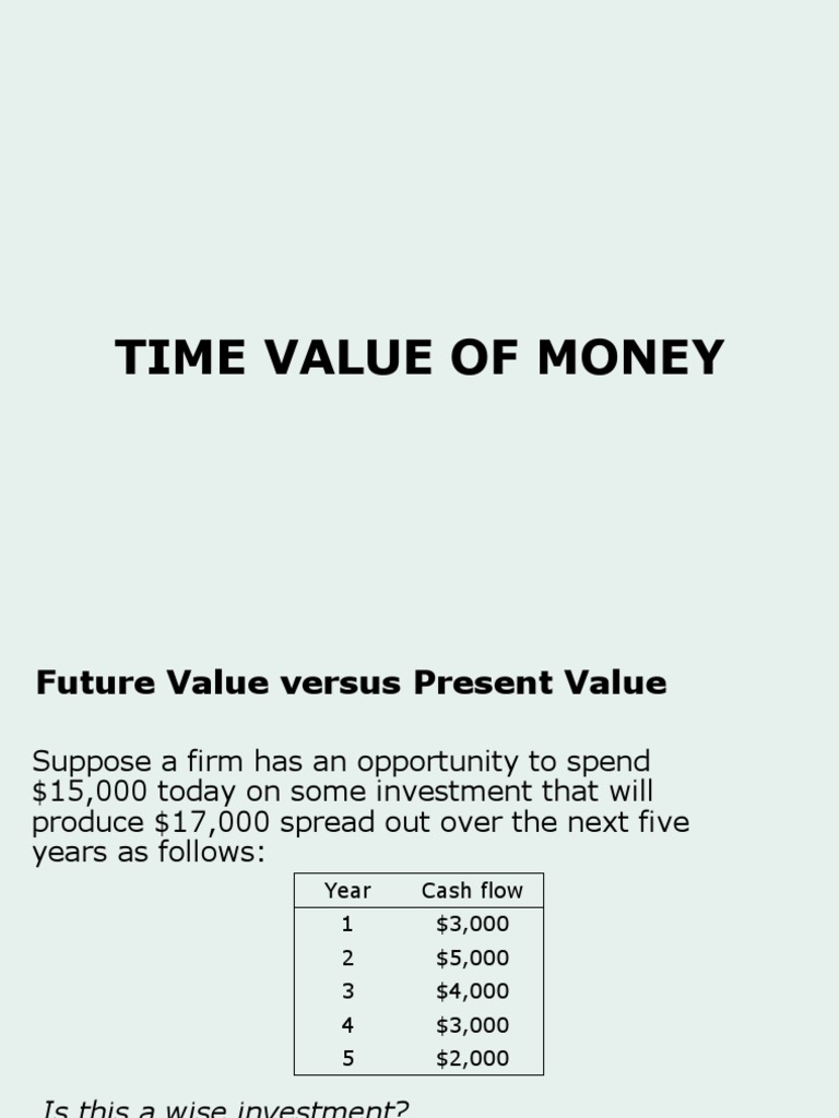 Time Value of Money | PDF | Present Value | Interest