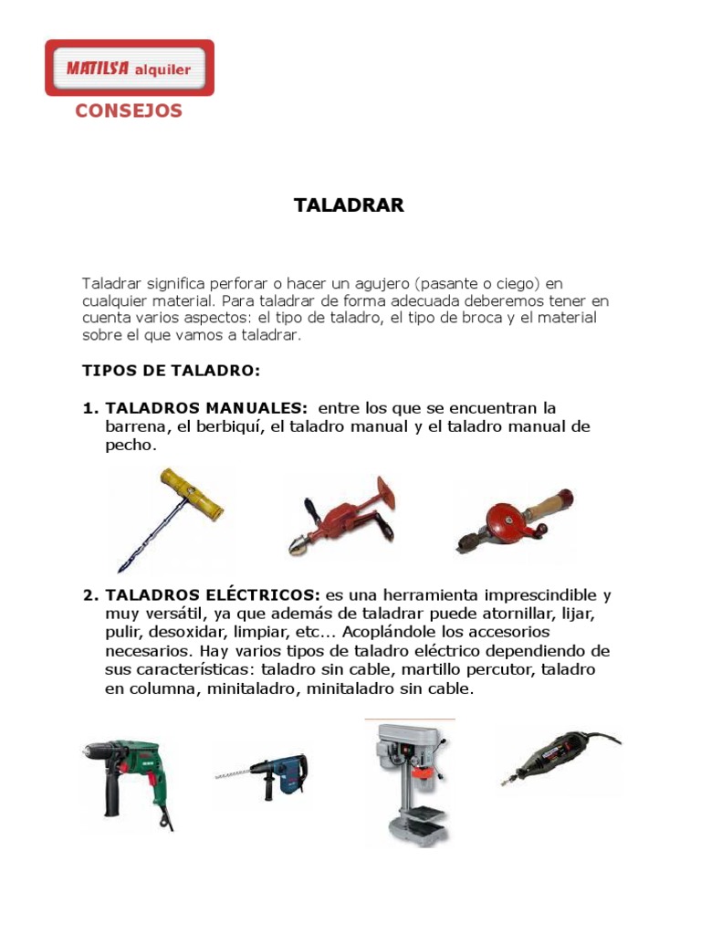Consejos Taladrar | PDF | Perforar | Madera