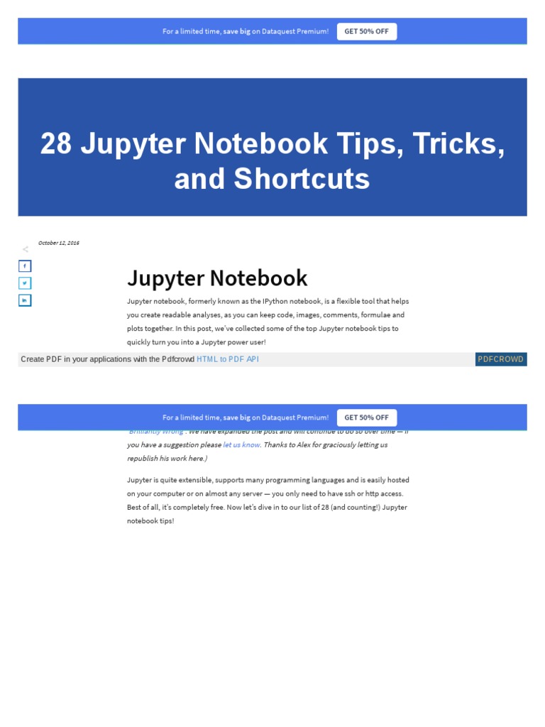 28 Jupyter Notebook Tips, Tricks, and Shortcuts | PDF | Computer Keyboard | Keyboard Shortcut