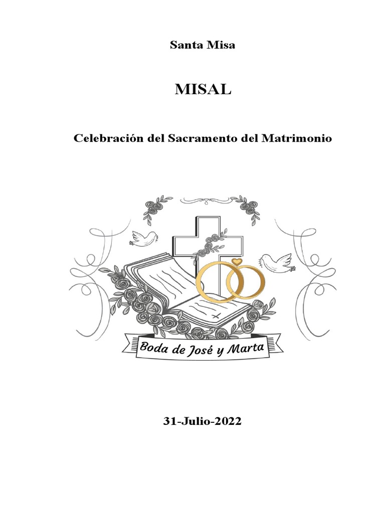 Misal de Boda Religiosa | PDF | eucaristía | Misa (liturgia)