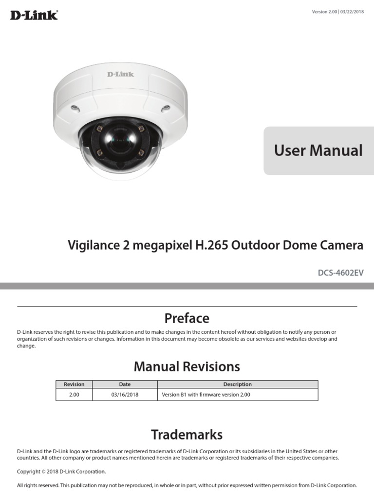 DCS-4602EV B1 Manual v2.00 (WW) | PDF | Ip Address | I Pv6