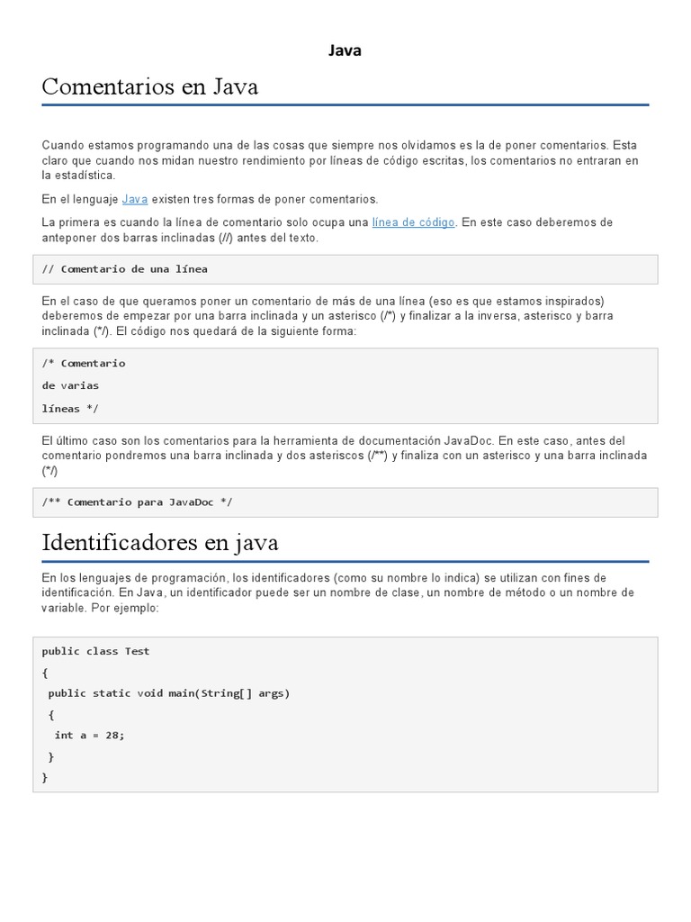 Java | Descargar gratis PDF | Java (lenguaje de programación) | Lenguaje de programación