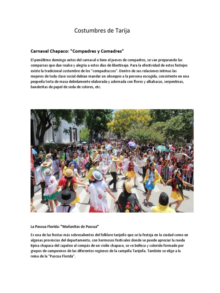 Costumbres de Tarija | PDF | Carnaval