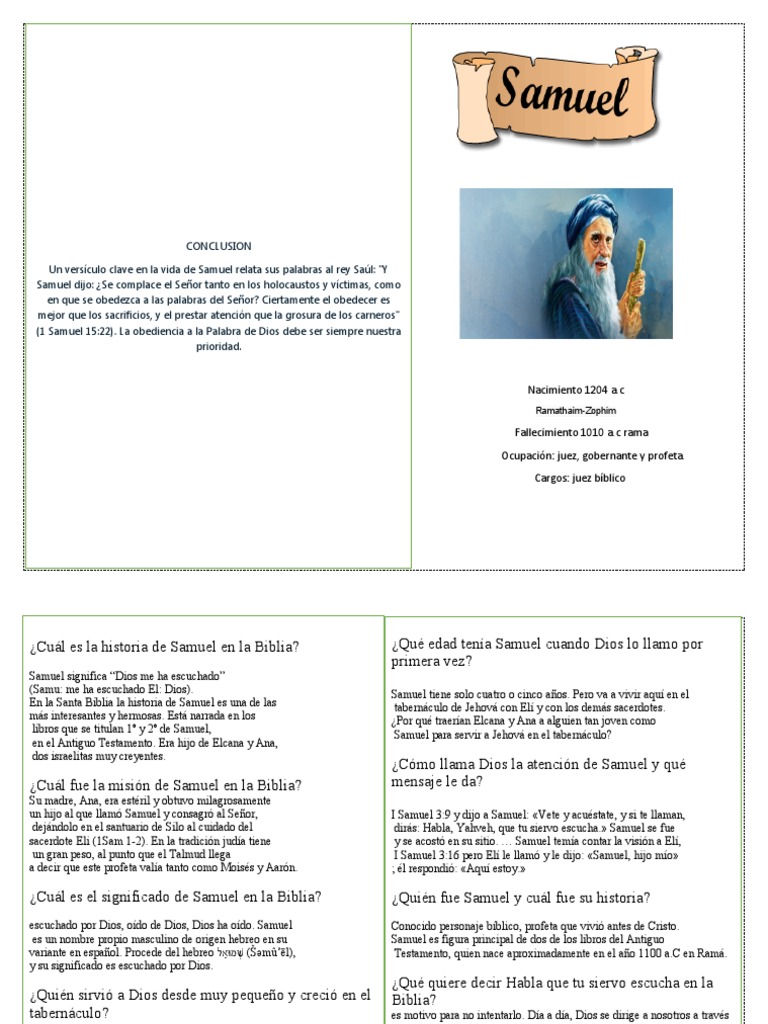 Biografia Del Profeta Samuel | PDF | Samuel | Biblia