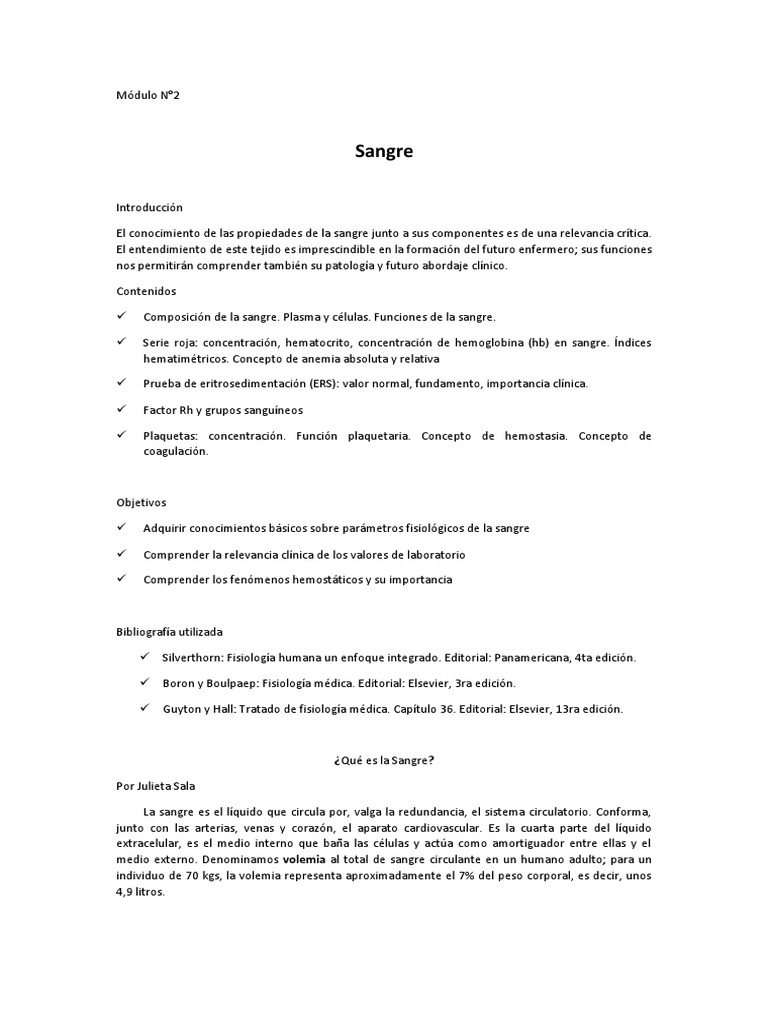 Ficha de Cátedra Sangre. | PDF | Sangre | Tipo de sangre