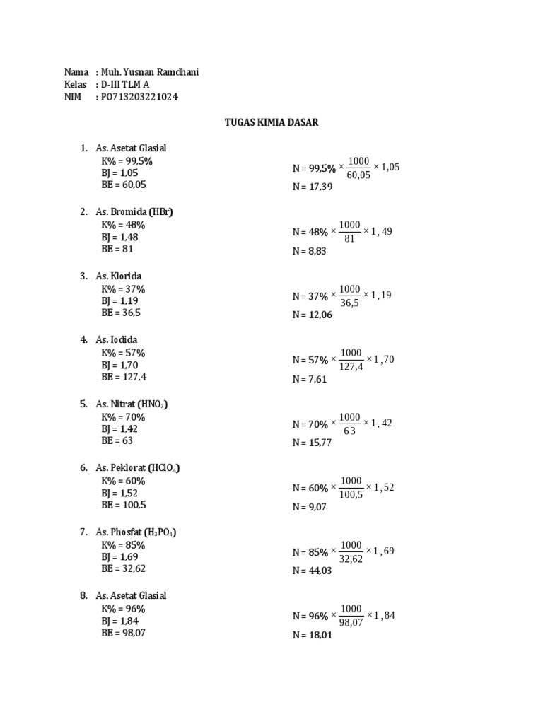 Tugas Kimia Dasar 1 | PDF