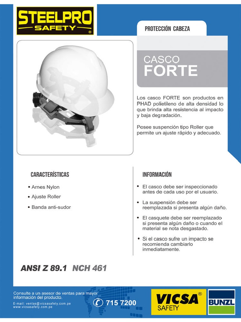 01 Casco de Seguridad Forte Steel Pro Safety | PDF