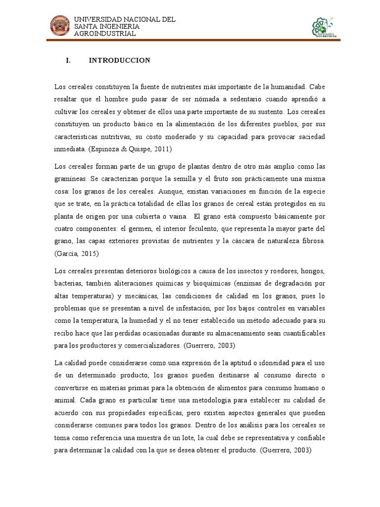 Calidad Tecnologica de Leguminosas y Cereales | PDF | Cereales | Legumbre