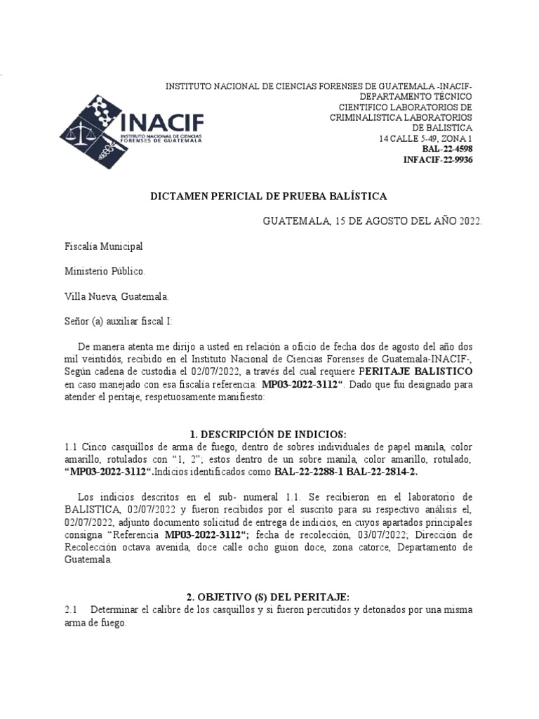 BALISTICA | PDF | Balística | Ciencia forense