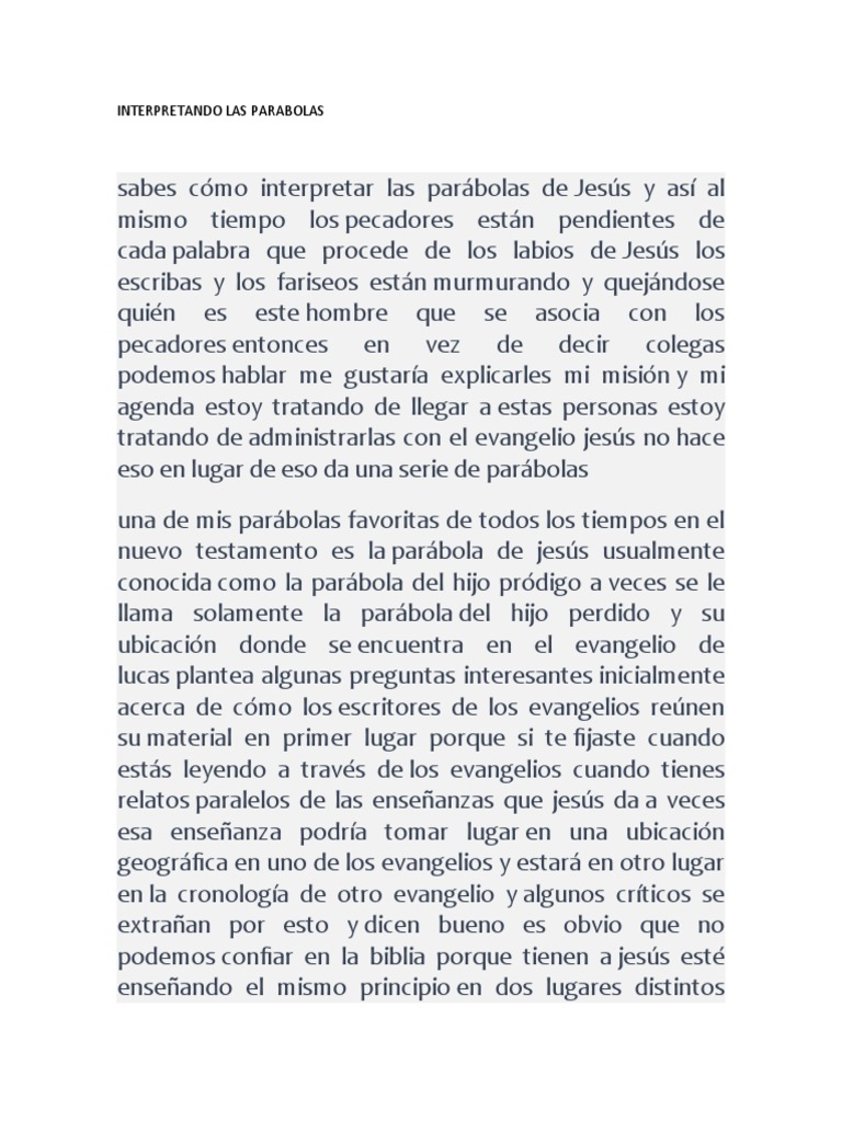 La parábola del hijo pródigo y su significado profundo | PDF ...