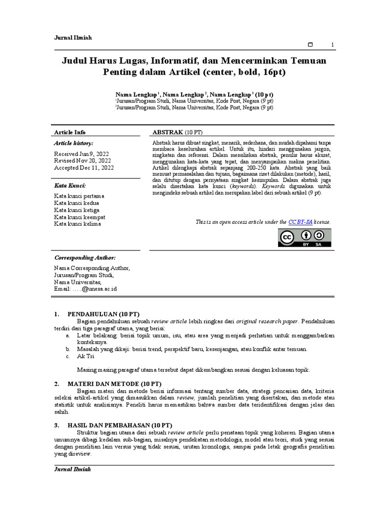 Template Jurnal Ilmiah | PDF