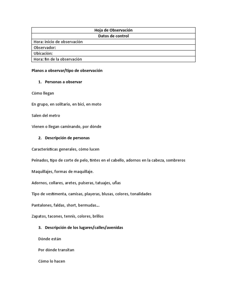 Hoja de Observación | PDF | Arte