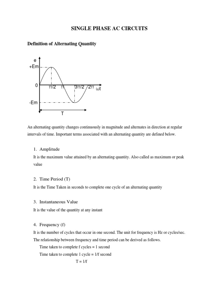 1ph And 3 Ph Ac Circuits Pdf Ac Power Inductor