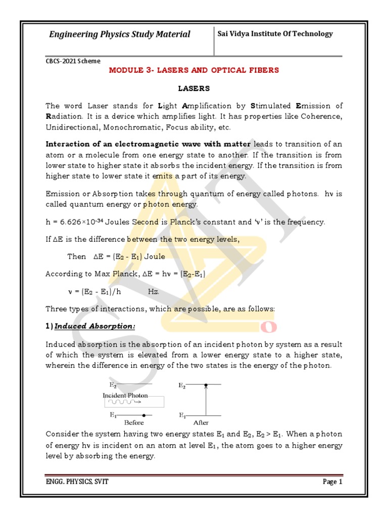 21PHY Mod3@AzDOCUMENTS - in | PDF | Optical Fiber | Laser
