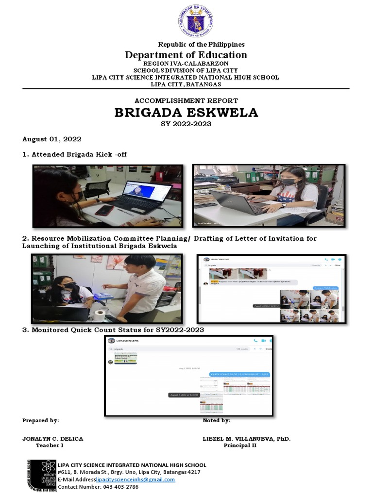 Accomplishment Reports - Brigada | PDF | Government | Philippines