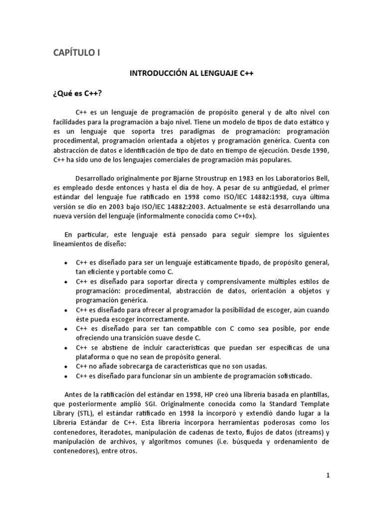 Manual Teórico - Práctico C++ | PDF | C ++ | Lenguaje de programación