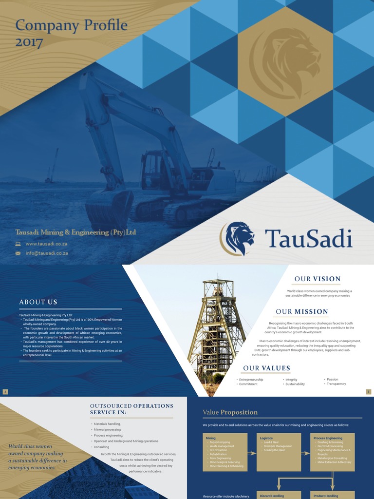 Tausadi Mining Engineering Company Profile 2017 | Download Free PDF ...