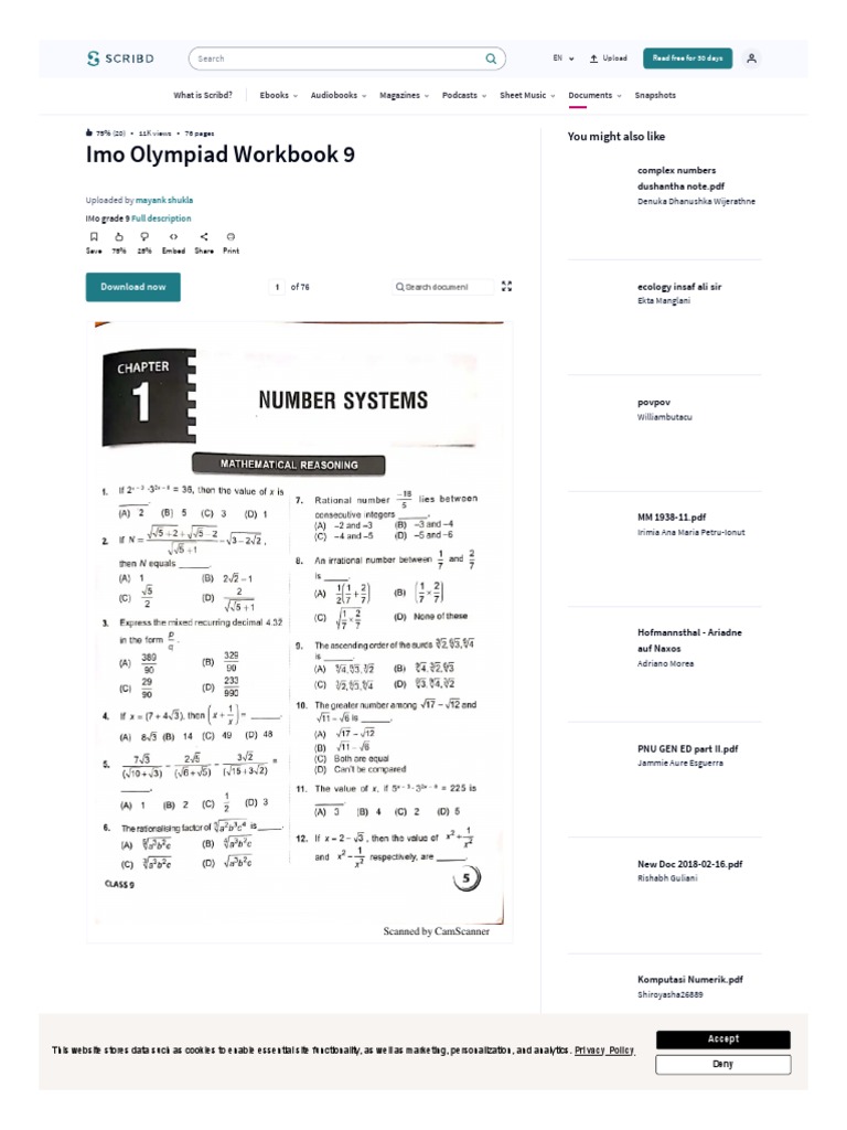 WWW Scribd Com Document 435738955 Imo Olympiad Workbook 9 | PDF ...