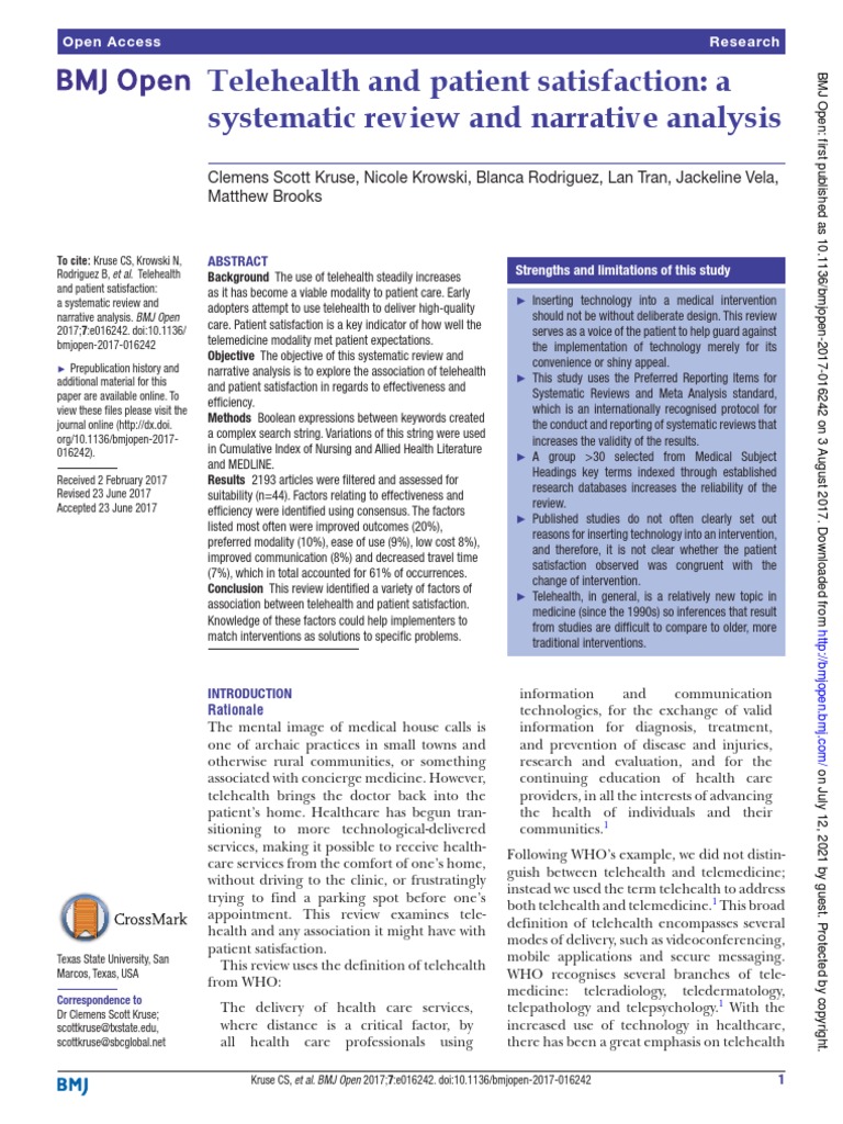 Kruse Et Al., 2017 | PDF | Health Care | Systematic Review