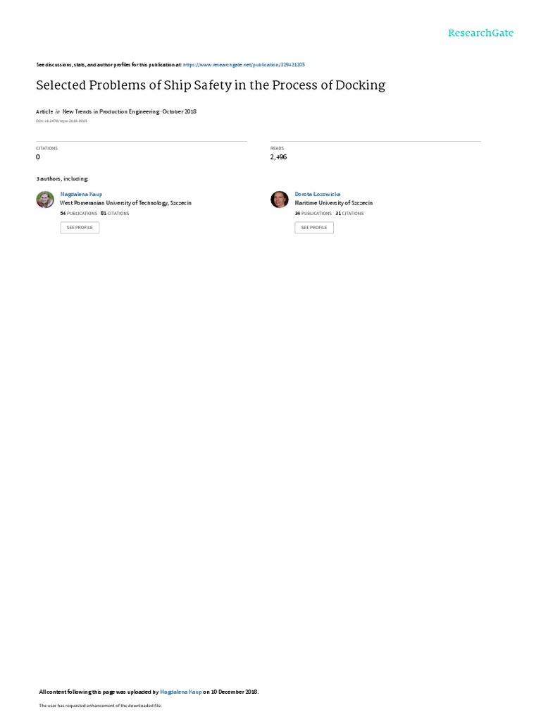 Docking | PDF | Ships | Safety