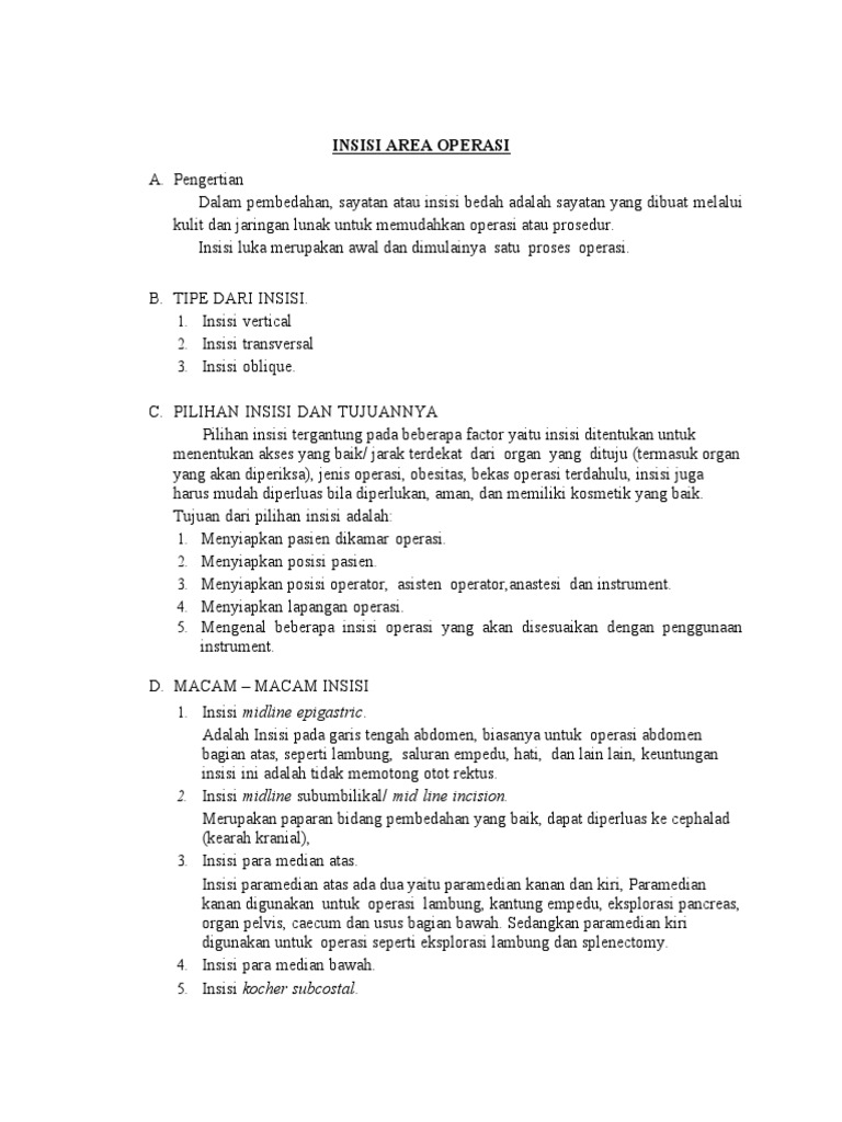 Insisi Area Operasi | PDF