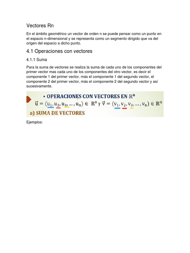 Operaciones Básicas con Vectores | PDF | Métodos y materiales de enseñanza | Ciencia y matemáticas