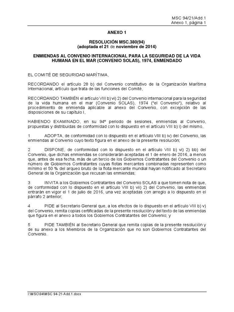 Resolución MSC.380 94 | PDF