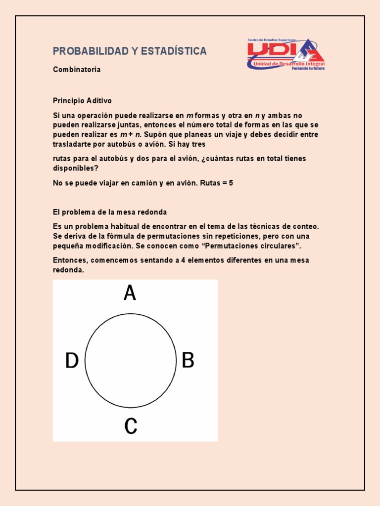 Probabilidad y EstadÍstica | PDF | Combinatoria | Permutación