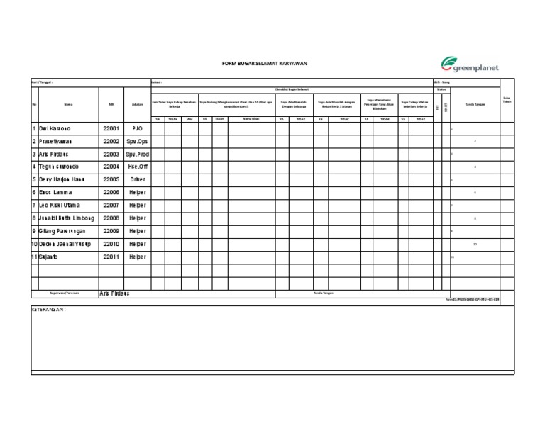 PT. GPI Bugar Sehat Selamat - Rev.01 (HS-03) | PDF