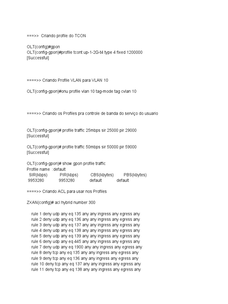 Comandos ZTE | PDF | Computer Networking | Network Protocols