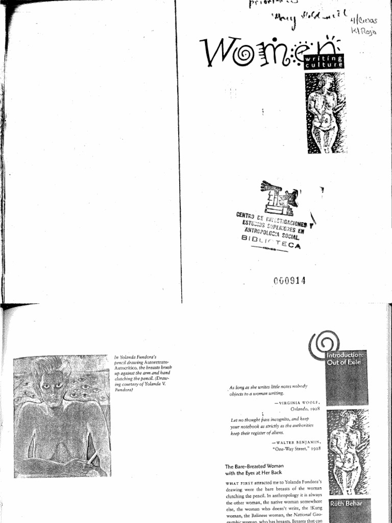 Behar, Ruth. Woman Writting Culture. Introduccion, Out of Exile | PDF