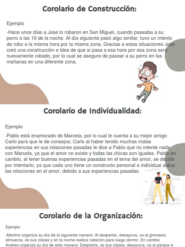 Diferentes corolarios de la construcción personal aplicados a varios ...