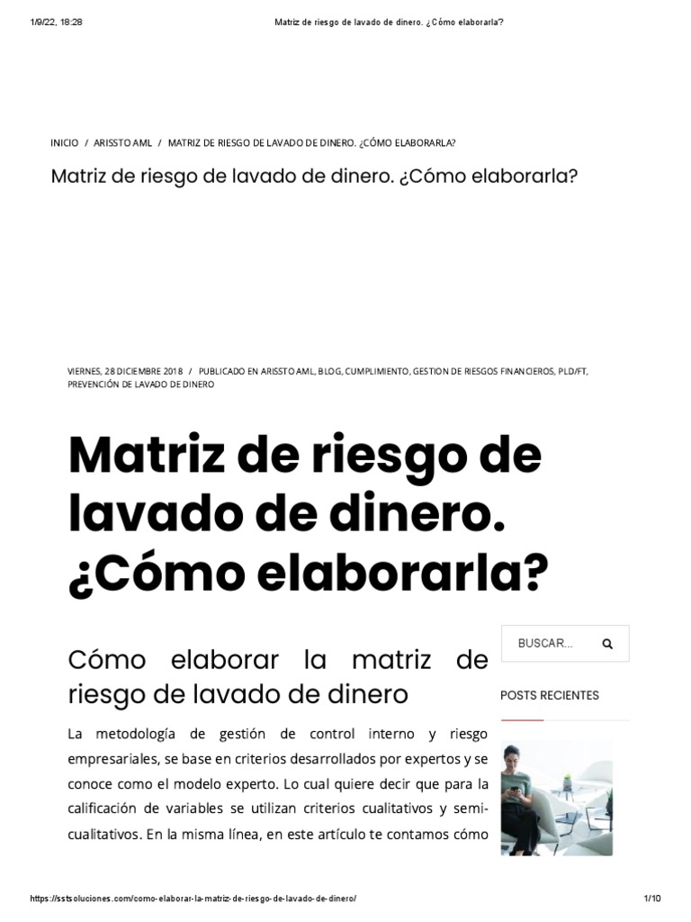 SST Soluciones Matriz de Riesgo de Lavado de Dinero. | Descargar gratis PDF | Riesgo ...