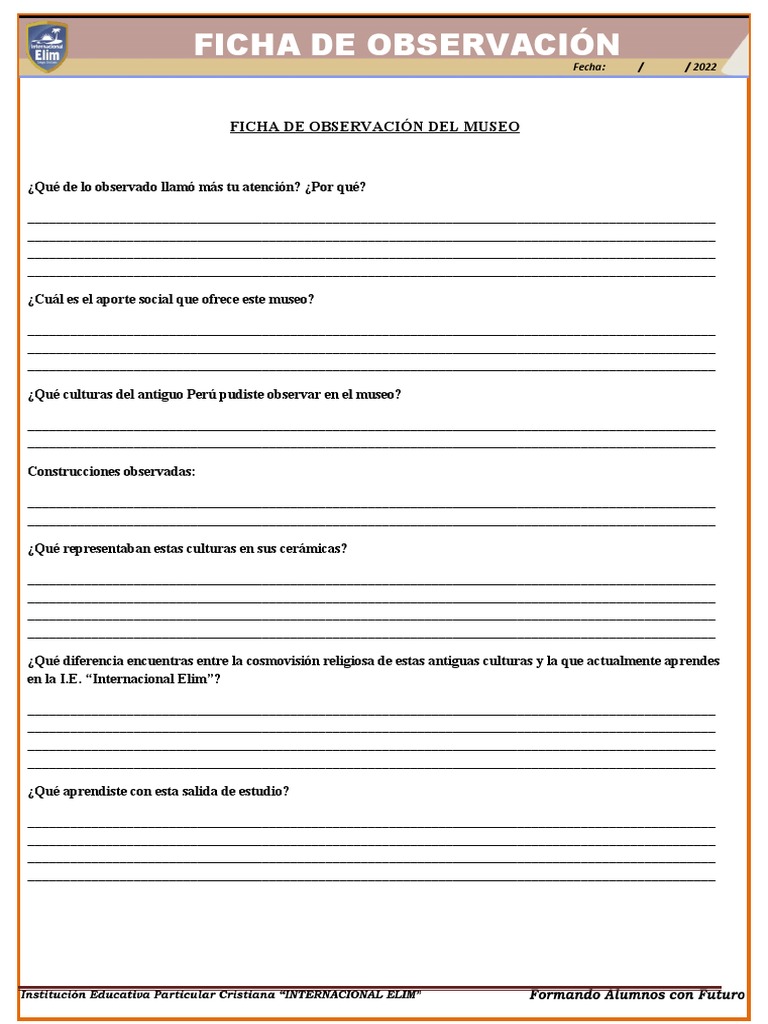Ficha de Observación Del Museo | PDF