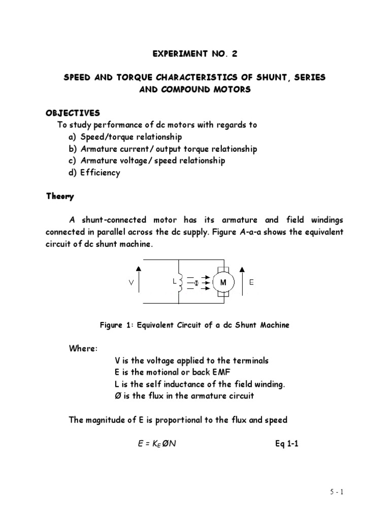 Experiment No 2 - Shunt, Series and Compound Mach (AC-DC) | PDF | Electric Motor | Electric Power