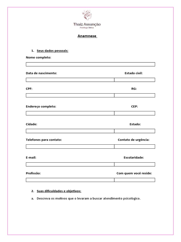Anamnese | PDF | Psiquiatria | Alcoolismo