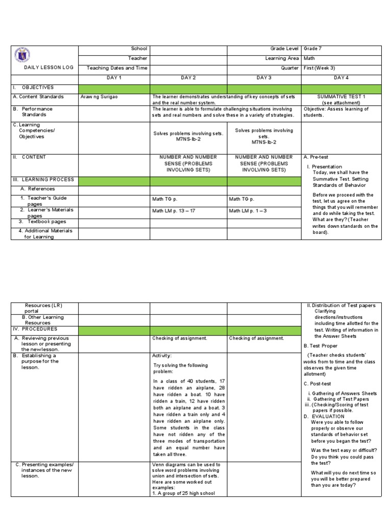 WEEK 3 DLL Math | PDF | Learning | Teaching Method