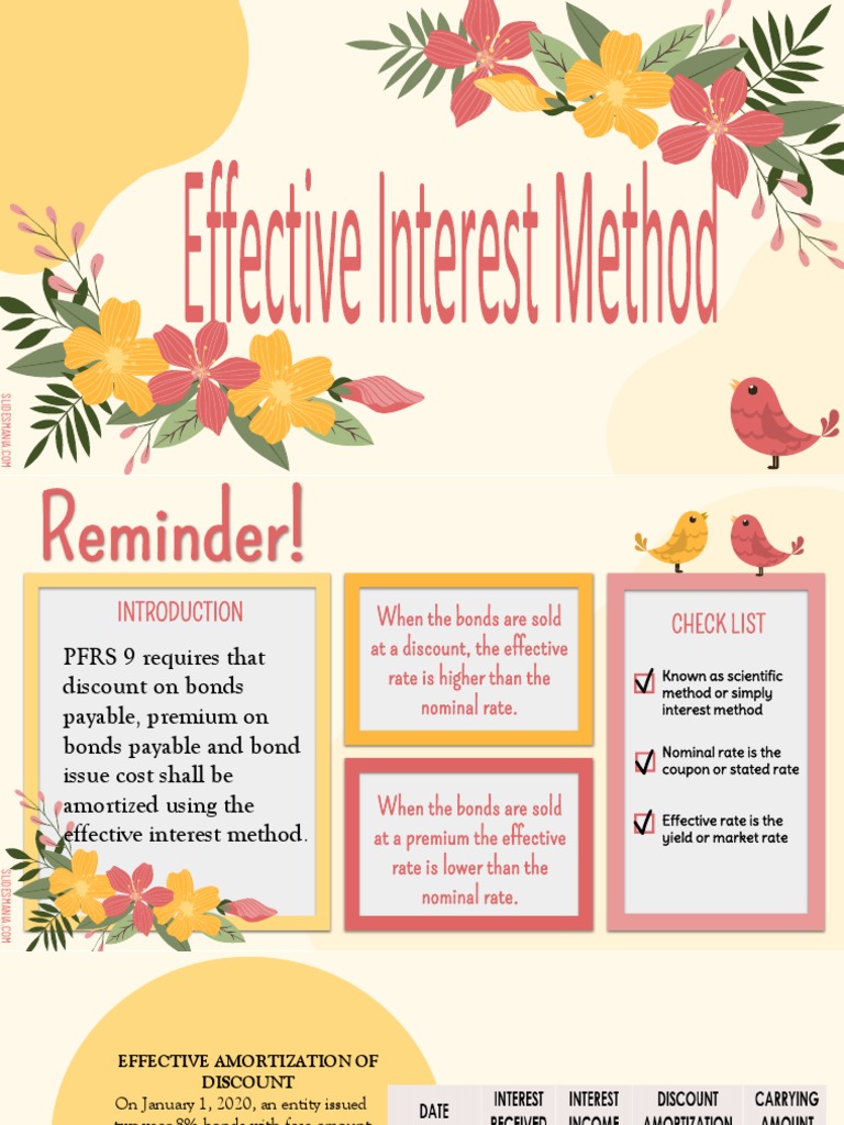 Effective Interest Method | PDF | Bonds (Finance) | Discounting