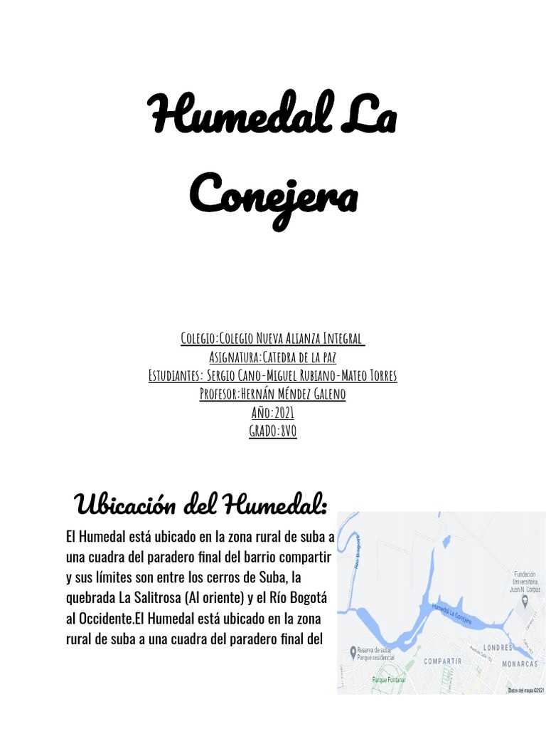 Humedal La Conejera: Ecosistema y Retos | PDF | Organismos