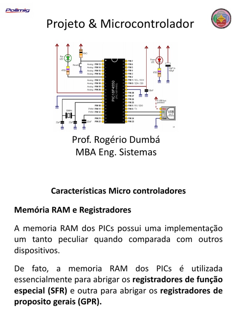 Aula 3 Microcontrolador | PDF | Entrada/Saída | Armazenamento de dados ...