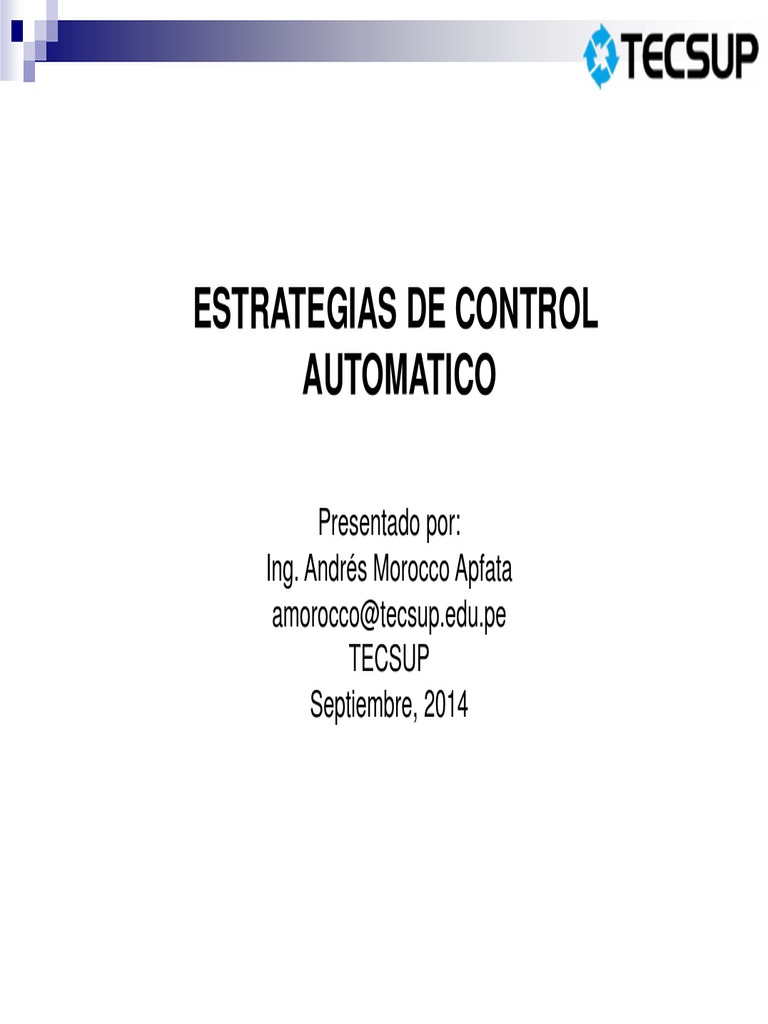 Clase 1 Estrategias de Control Automatico 2014 - 2 | Descargar gratis PDF | Sistema de control ...