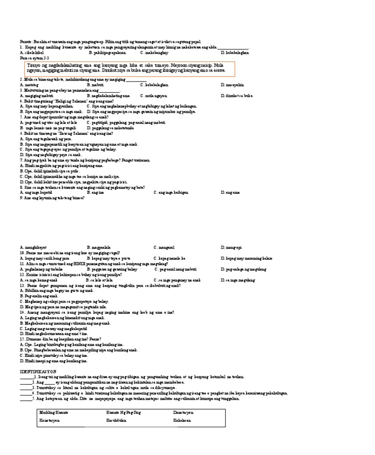 Grade 9 Pagsusulit | PDF