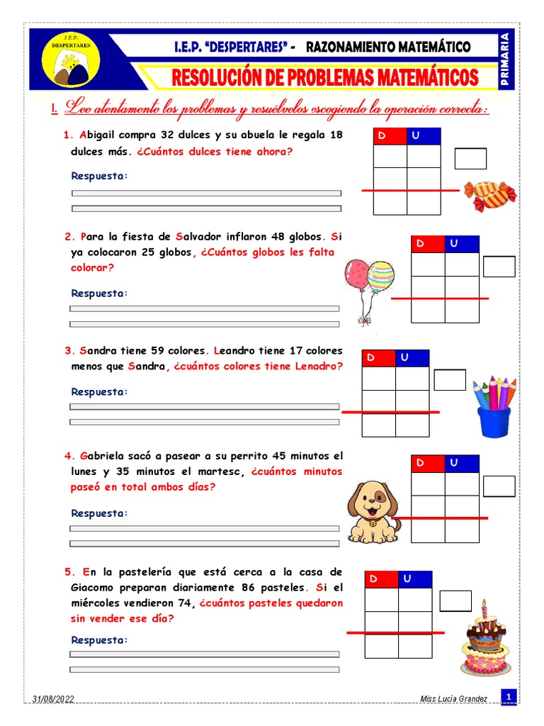 Resolución de Problemas Matemáticos - Raz. Matemático - 31.08.22 | PDF