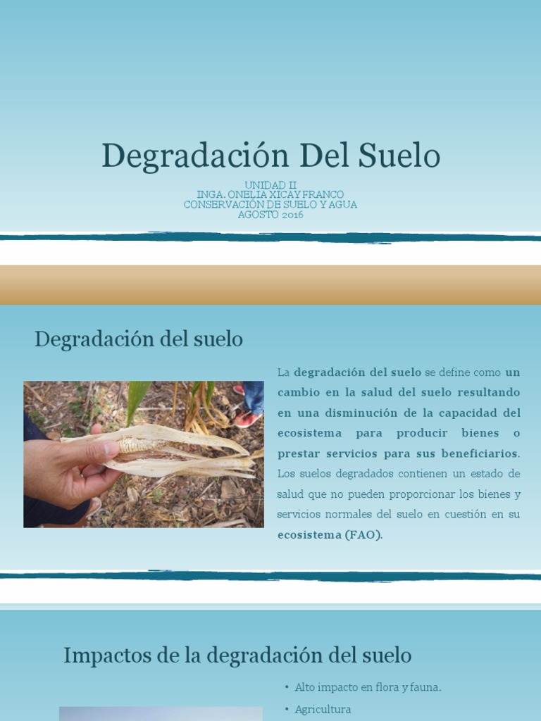 Degradación Del Suelo | PDF | Suelo | Erosión