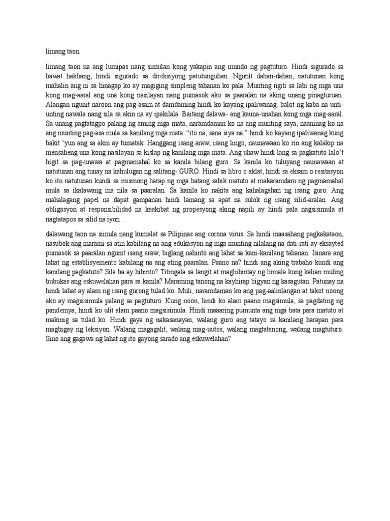 Limang Taon | PDF