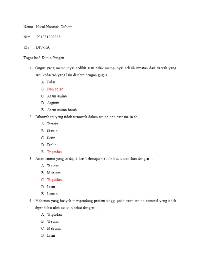 Tugas Kimia Pangan Ke 5 | PDF