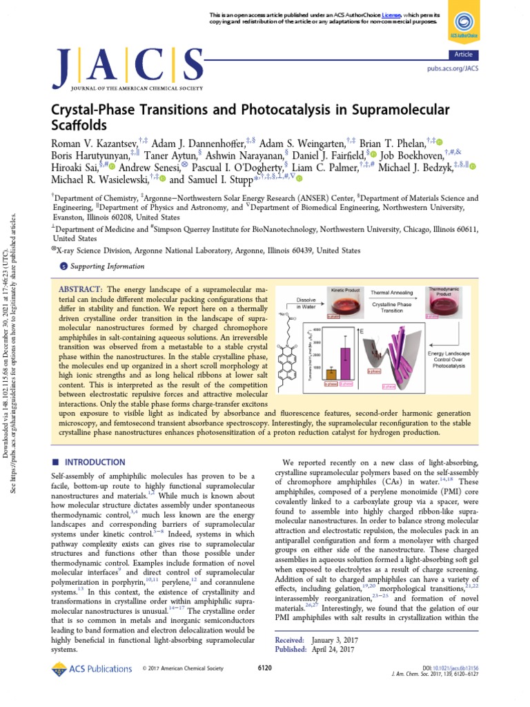 Crystal-Phase Transitions and Photocatalysis in Supramolecular ...
