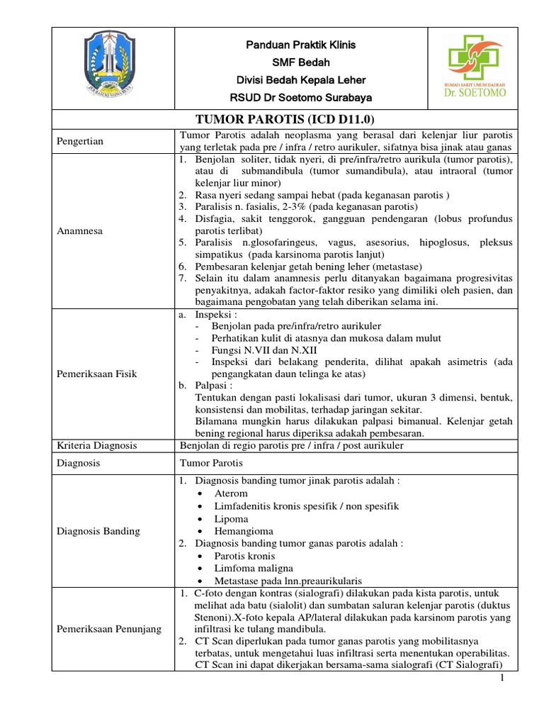PPK Tumor-Parotis | PDF | Pengembangan Diri | Kesehatan Holistik