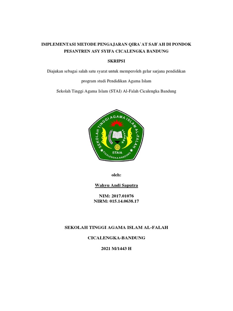 Skripsi Wahyu Fix | PDF | Karier & Perkembangan