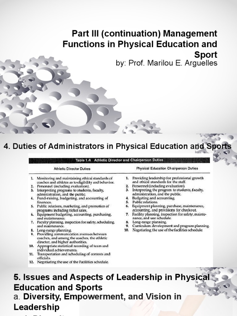 Week 2A - Chapter 2 - Management Functions in Physical Education and Sport | PDF | Leadership ...